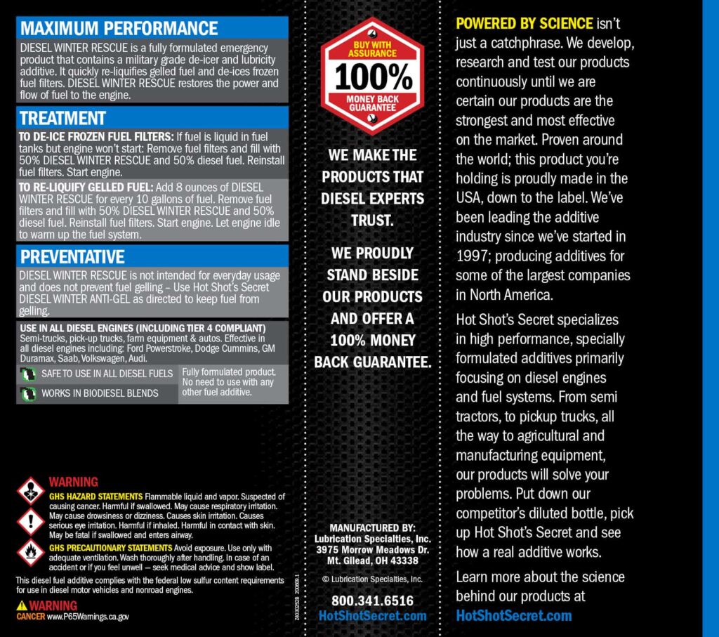 Diesel Fuel De-Icer Additive | Quick Thaw for Diesel Engines