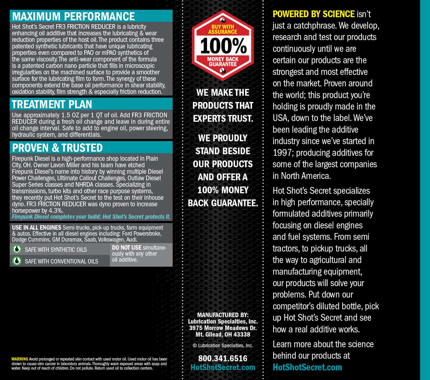 Hot Shot FR3 Friction Reducer | Friction Reducer Oil Additive