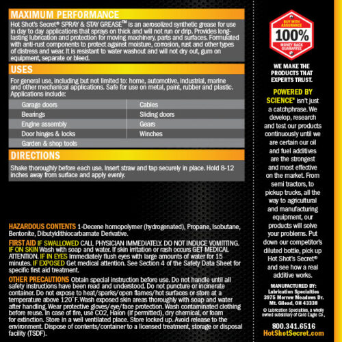 Anti-Corrosion Synthetic Grease Spray | Hot Shot's Secret